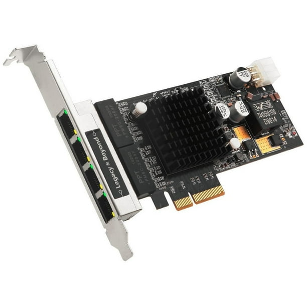 SIIG 4 Port Gigabit Ethernet with POE PCIe Card - Intel 350 - Walmart ...