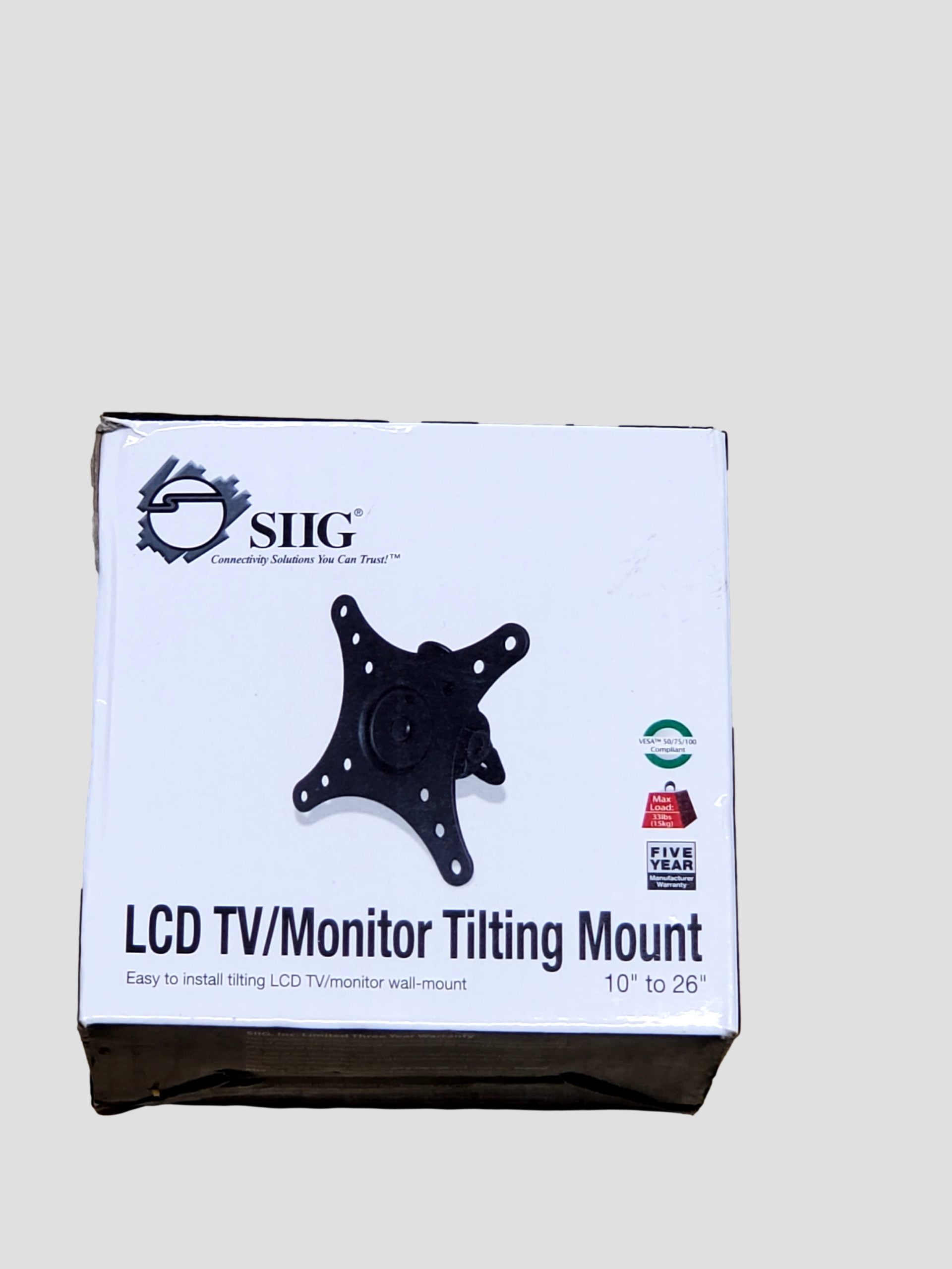 SIIG LCD TV/Monitor Tilting Mount 10" to 26" Max Load 33lbs CE-MT0A12 ...