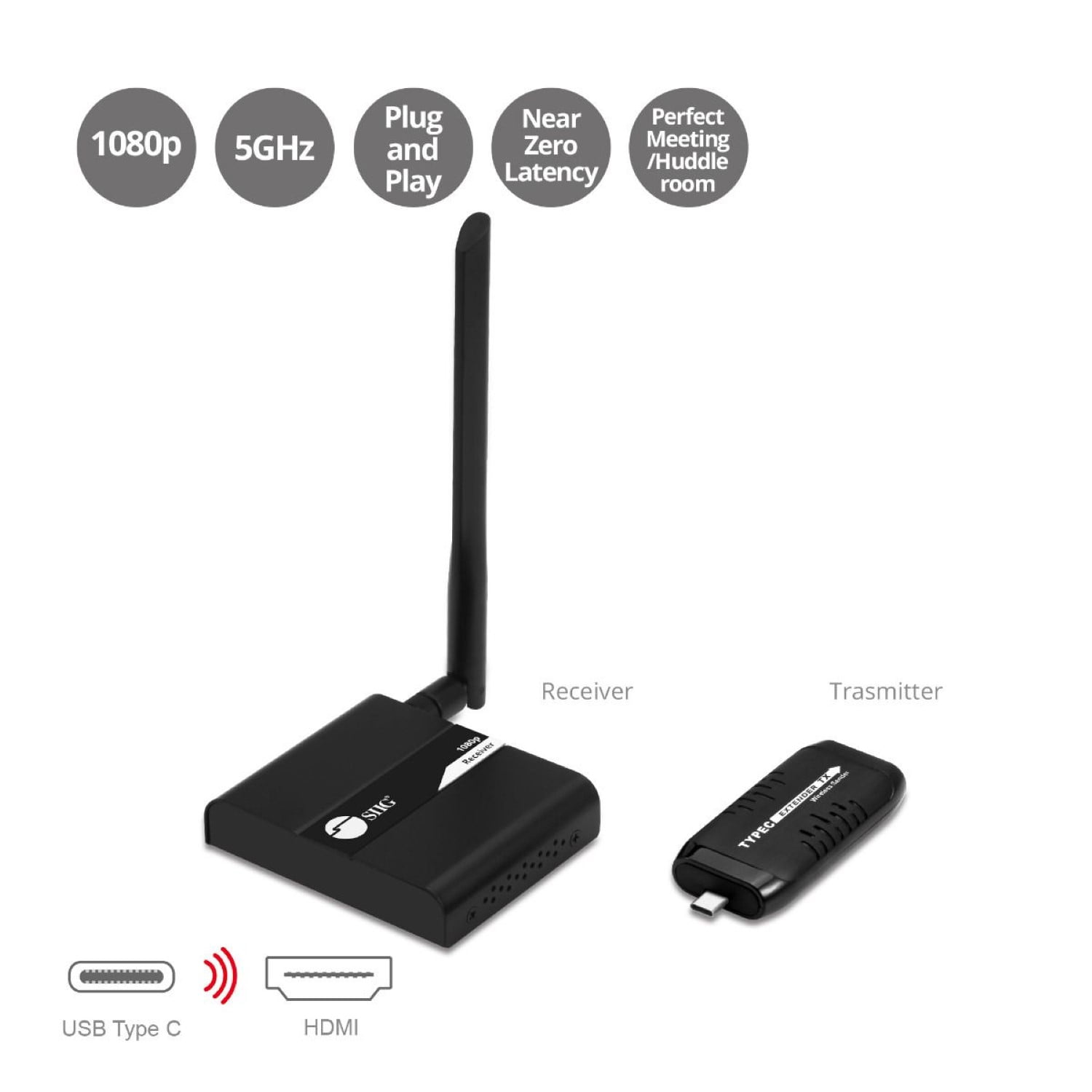 SIIG Type-C Wireless Extender Kit Full HD 1080P 30M - Walmart.com