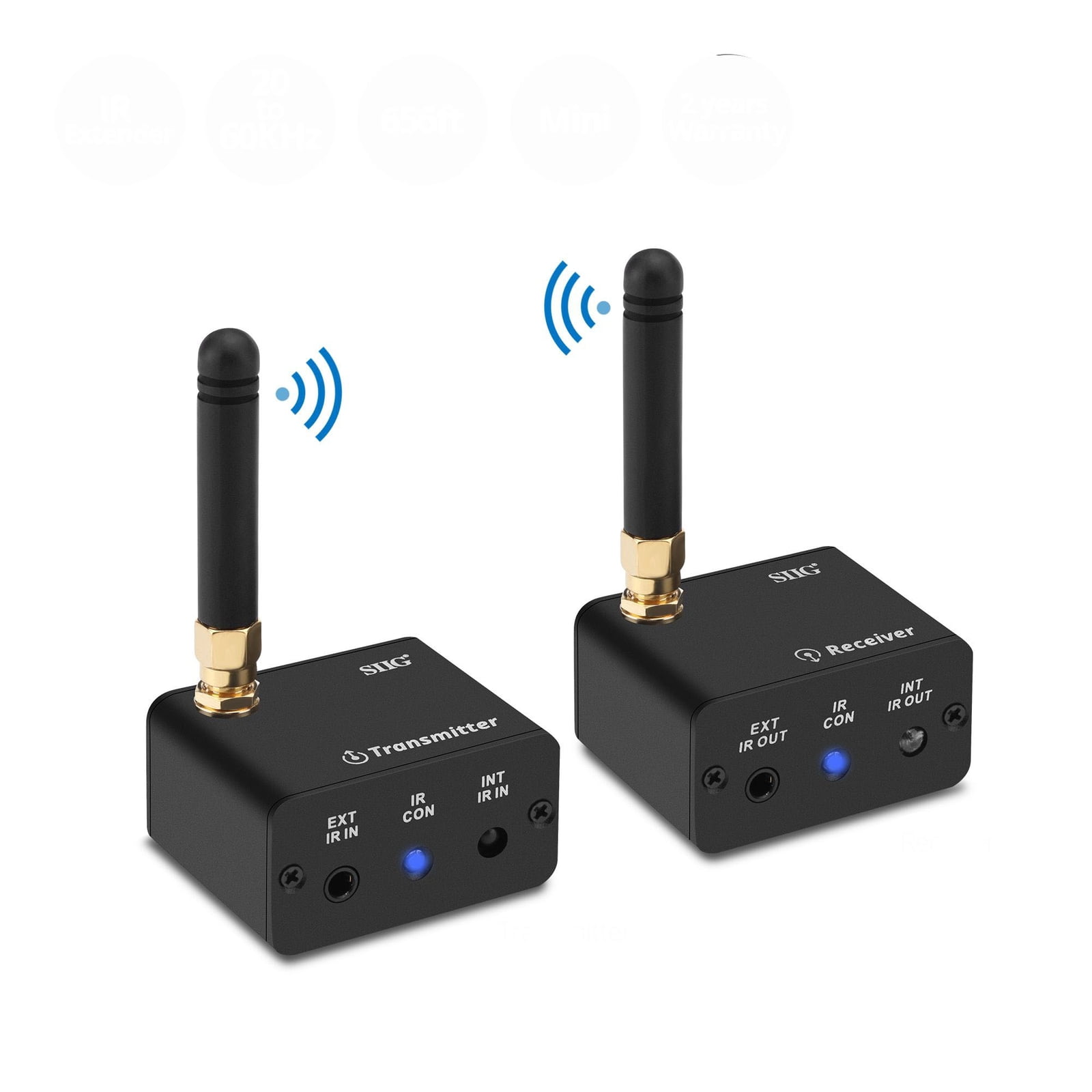 SIIG Wireless IR Remote Control Signal Extender Repeater Kit - 200M ...