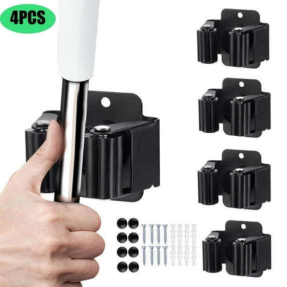 USTOP 4Pack Brooms and Mops Holder Wall Mounted with Screws,Heavy Duty ...