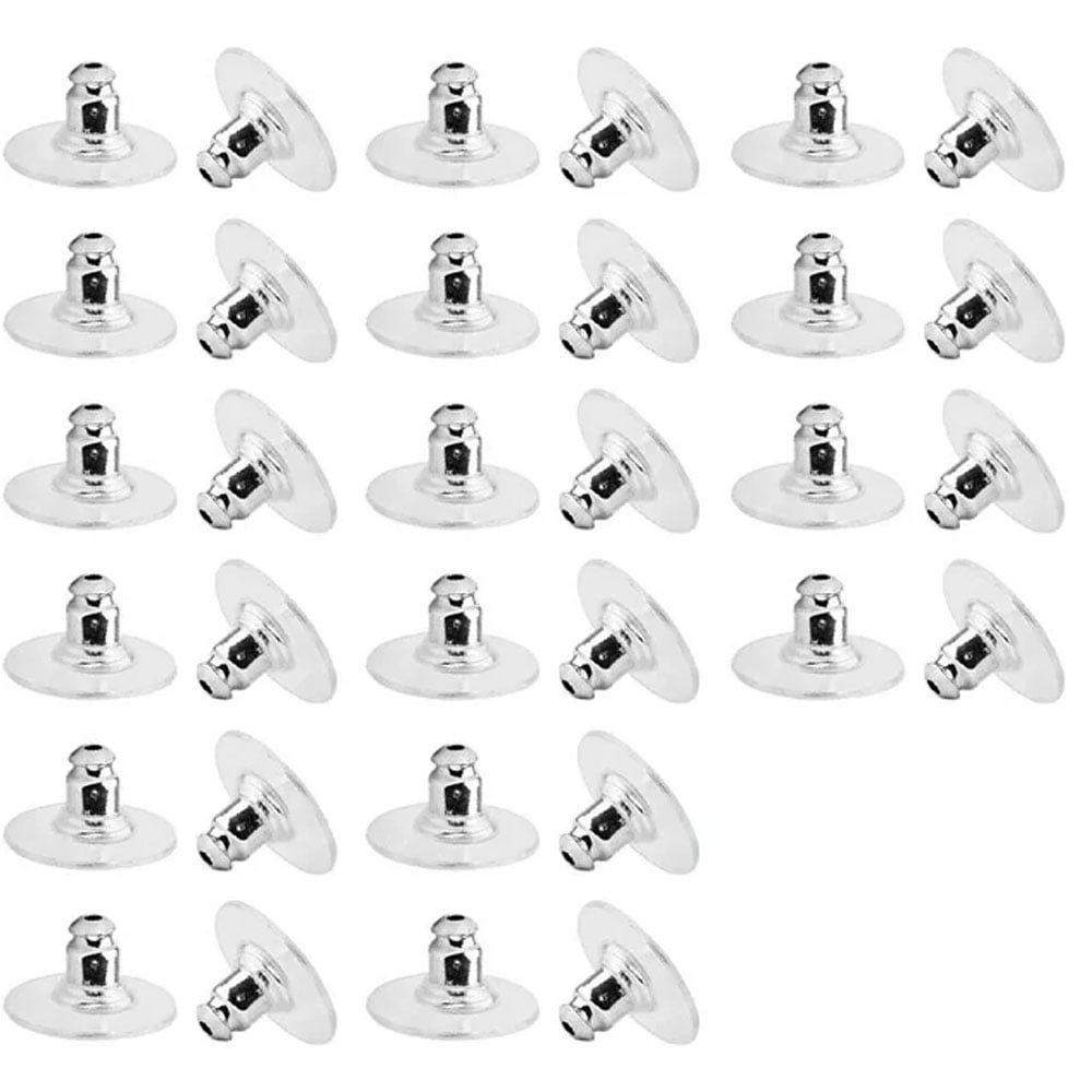 SIISLL Earring Backs Replacements Earring Backing Silver Plated Pierced ...