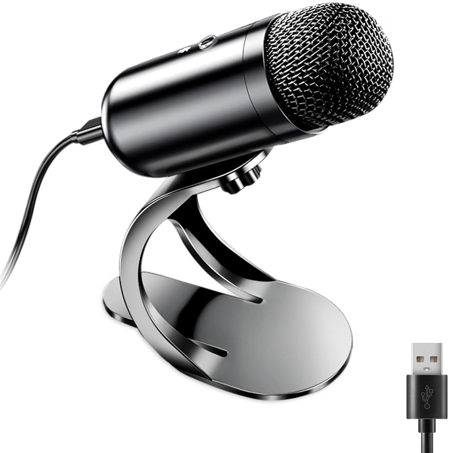 SIISLL Plug-and-Play Corded Podcasting Microphone with Mute Button ...