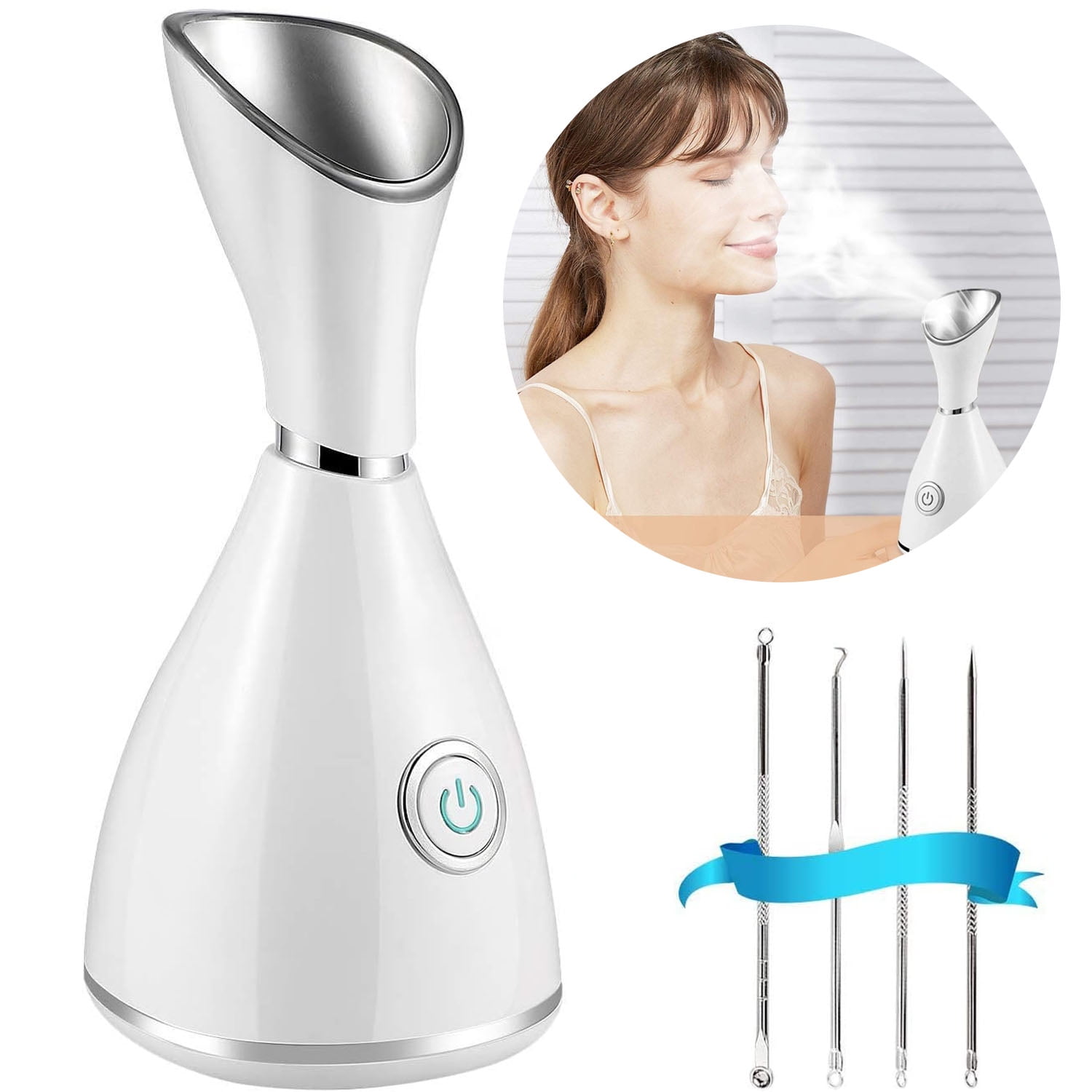 SIISLL Portable Nano Ionic Facial Steamer with Blackhead Remover Kit ...