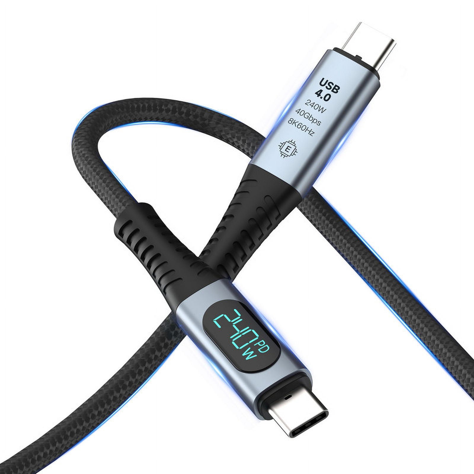 SIKAI CASE USB C Cable with LCD Display,Ultra-durable 3.3Ft 240W USB 4 ...