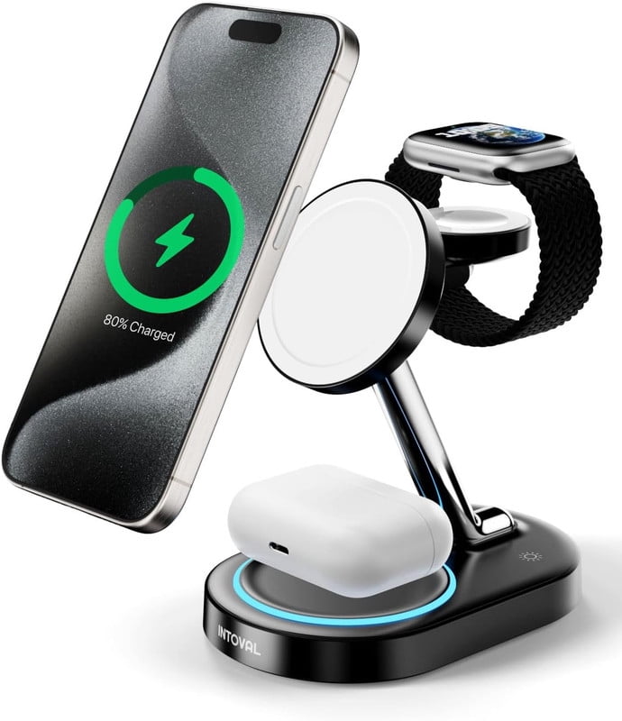 SIKAI CASE Wireless Charger for iPhone,Magsafe 3 in 1 Wireless Charging ...