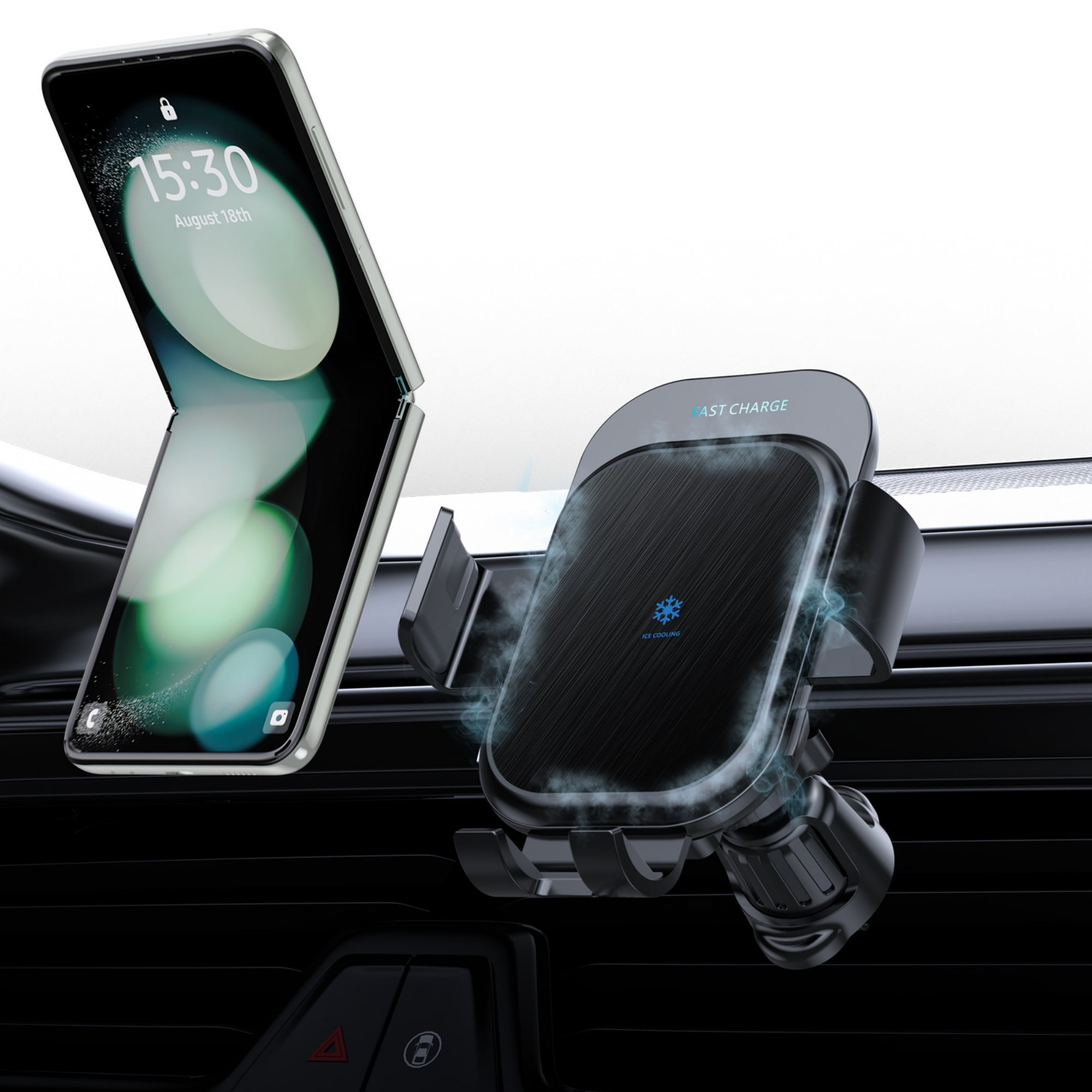SIKAI CASE Wireless Phone Car Holder Charger for Samsung Z Flip,Auto ...