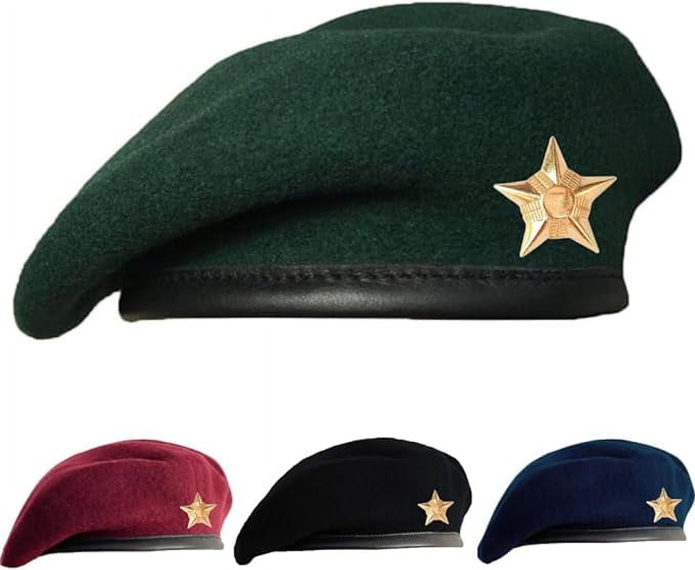 SILAK Traditional Style Cap With Metal Star Badge – Woolen French Beret ...