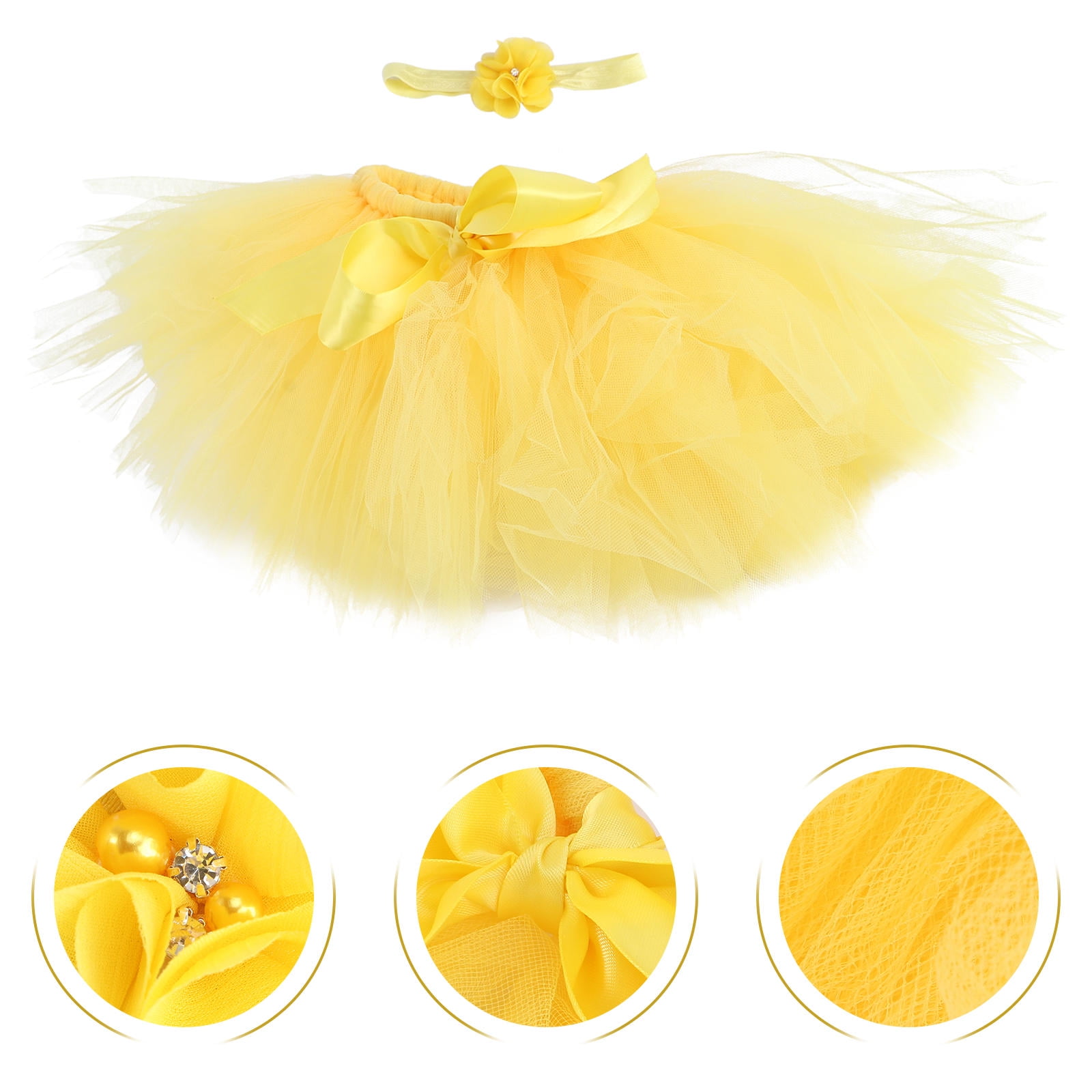SILENRADAWN 1 Set Baby Tutu Skirt in Yellow for Newborn Photo Prop and ...