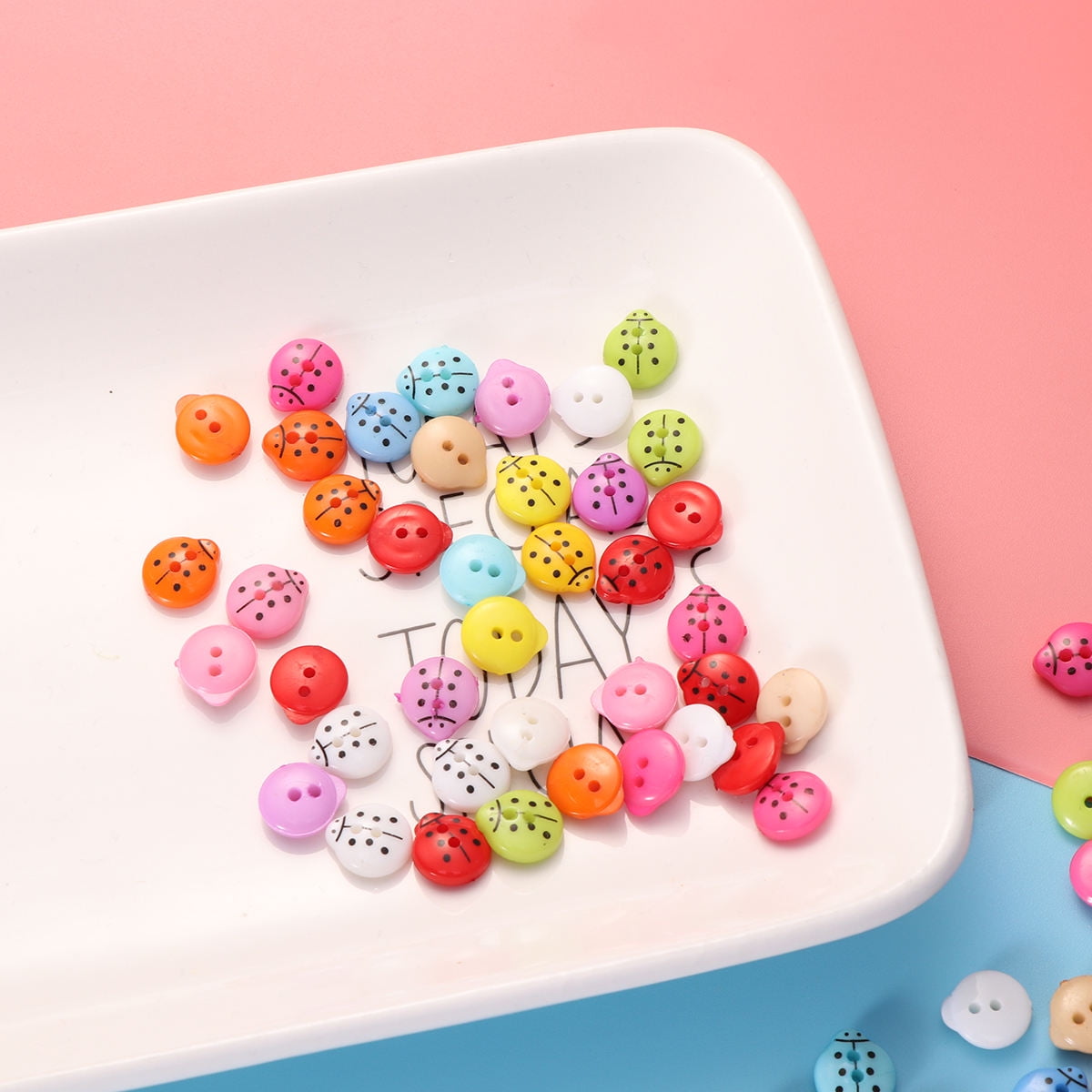 SILENRADAWN 100Pcs Sewing Craft Ladybug Buttons for Sewing and Knitting ...