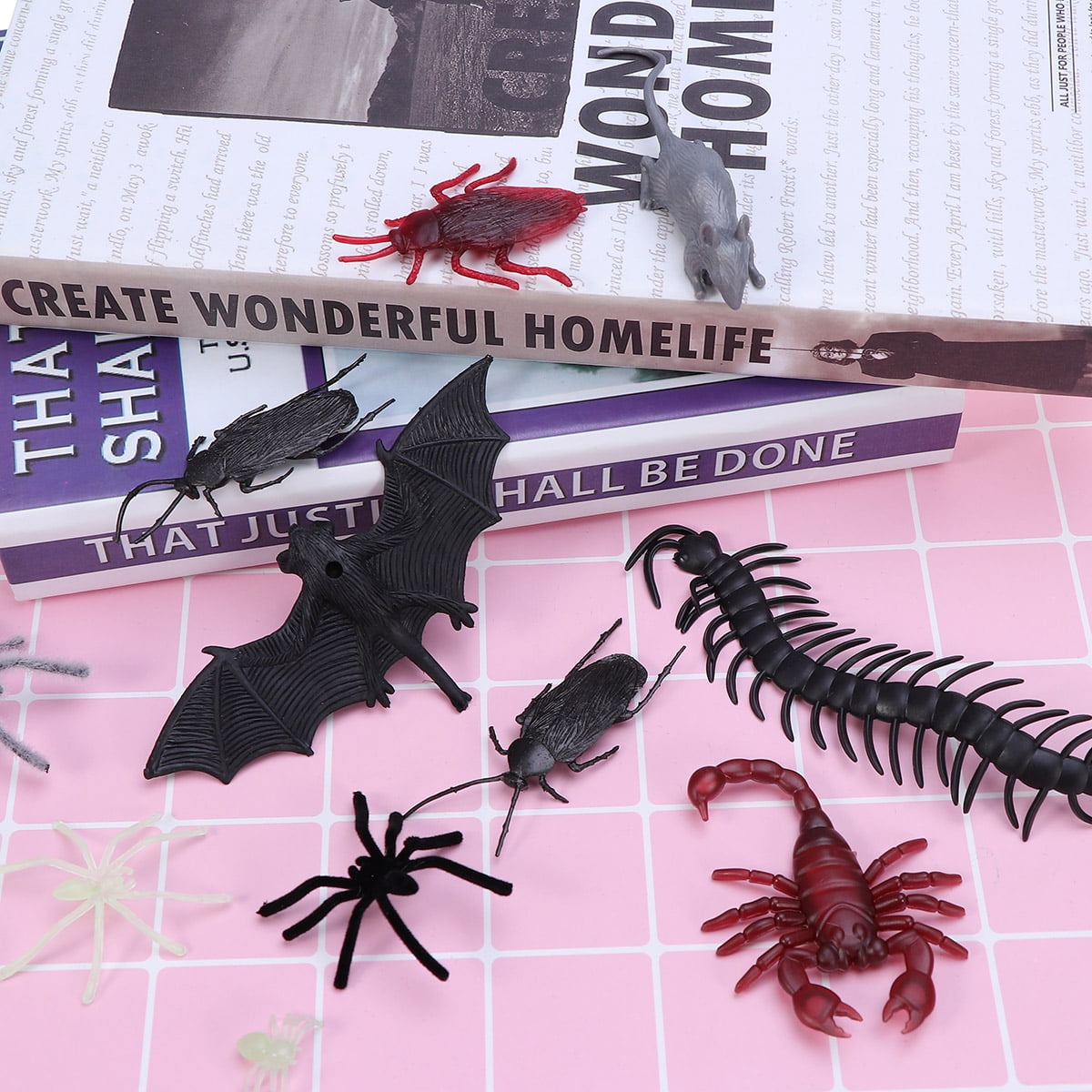 SILENRADAWN 150Pcs Simulation Plastic Bugs Assorted Color Realistic And ...