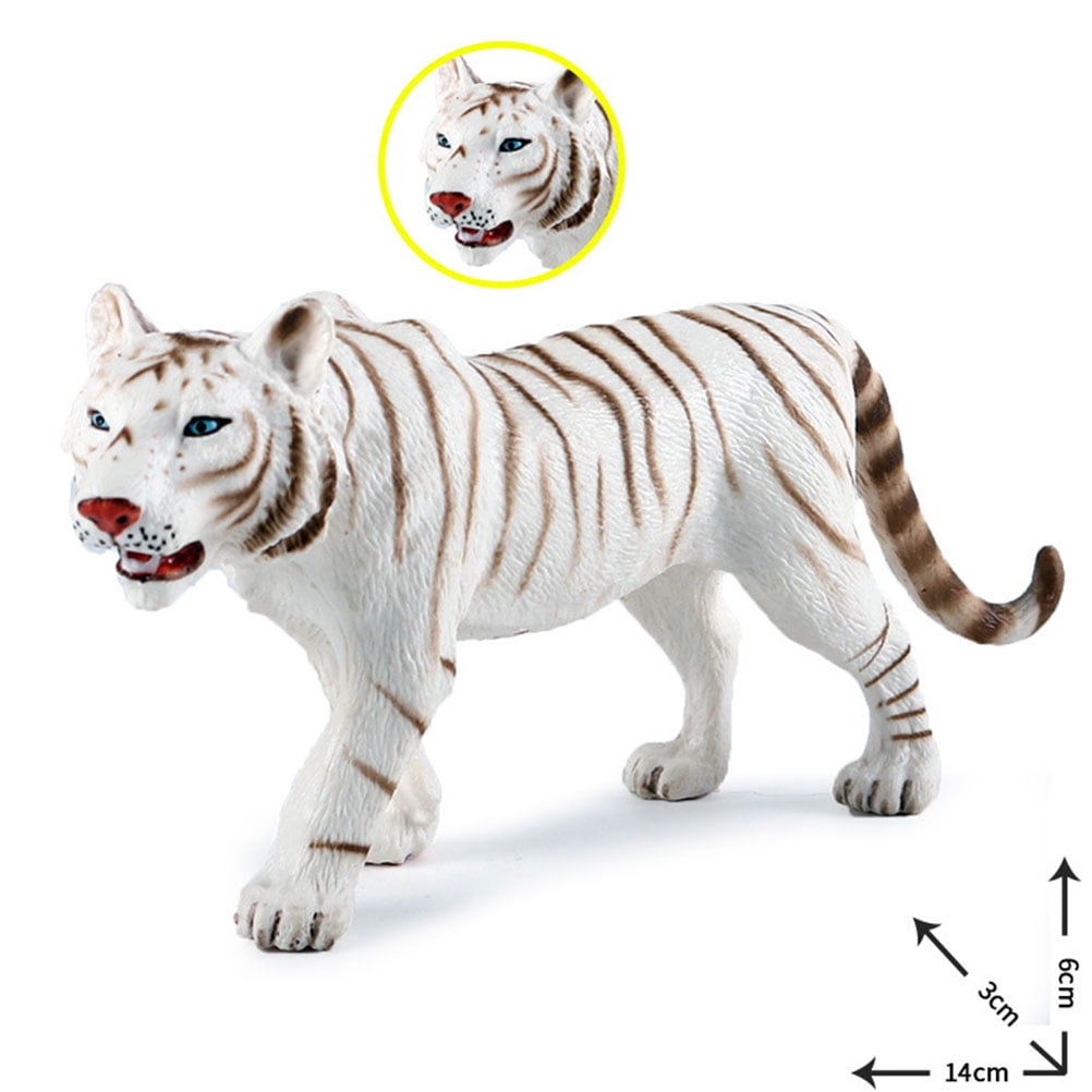 SILENRADAWN 1PC Tigers Figurine White Color Realistic Animal Figures ...
