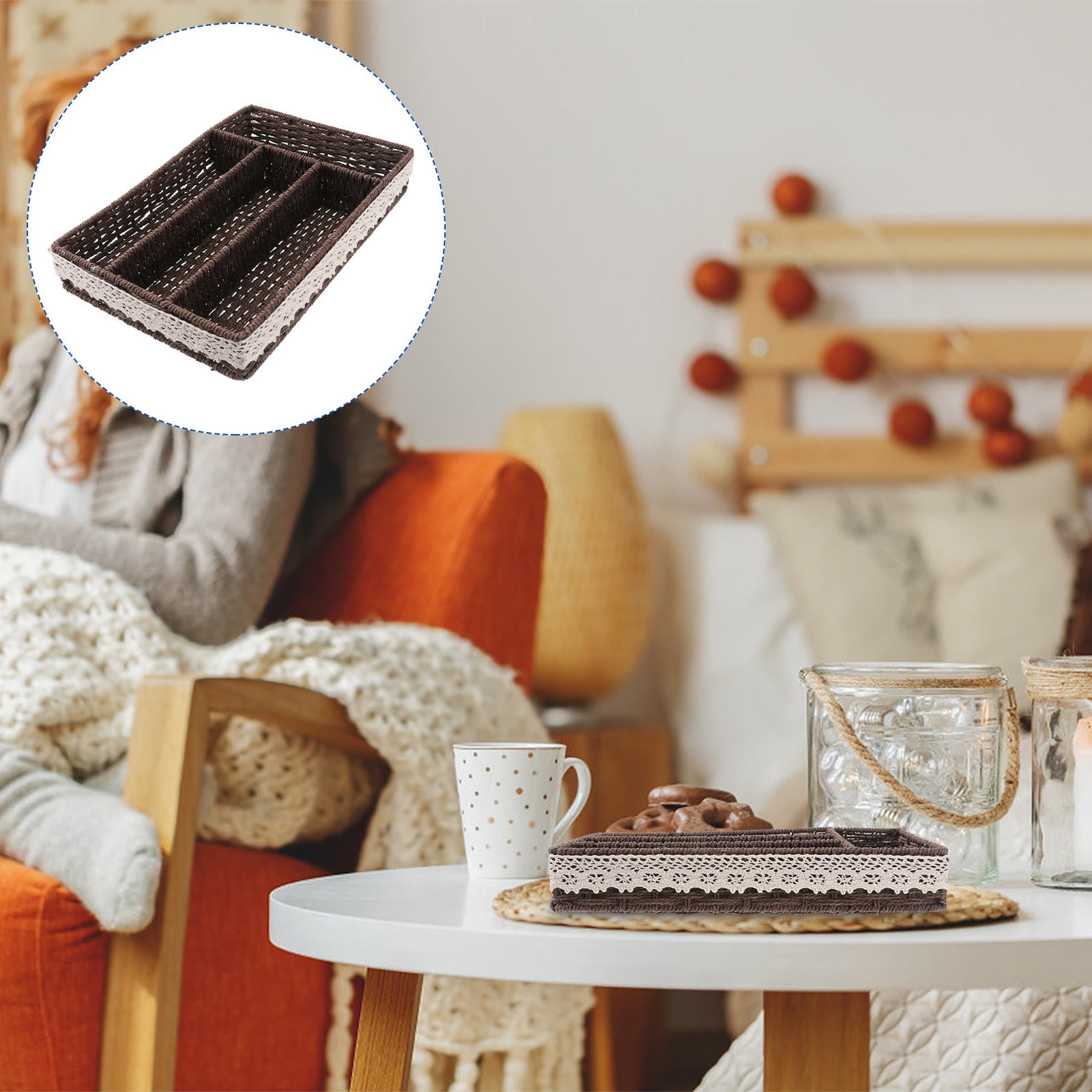 SILENRADAWN 1Pcs Coffee Plastic Storage Tray for Work Desk Organizer ...