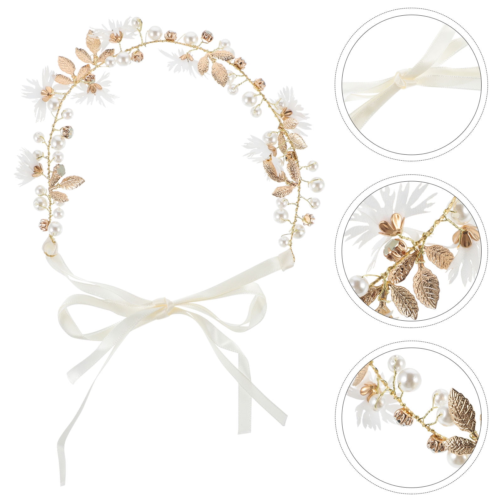 SILENRADAWN 1Set Childrens Hair Accessory Set Golden Cloth Flower ...