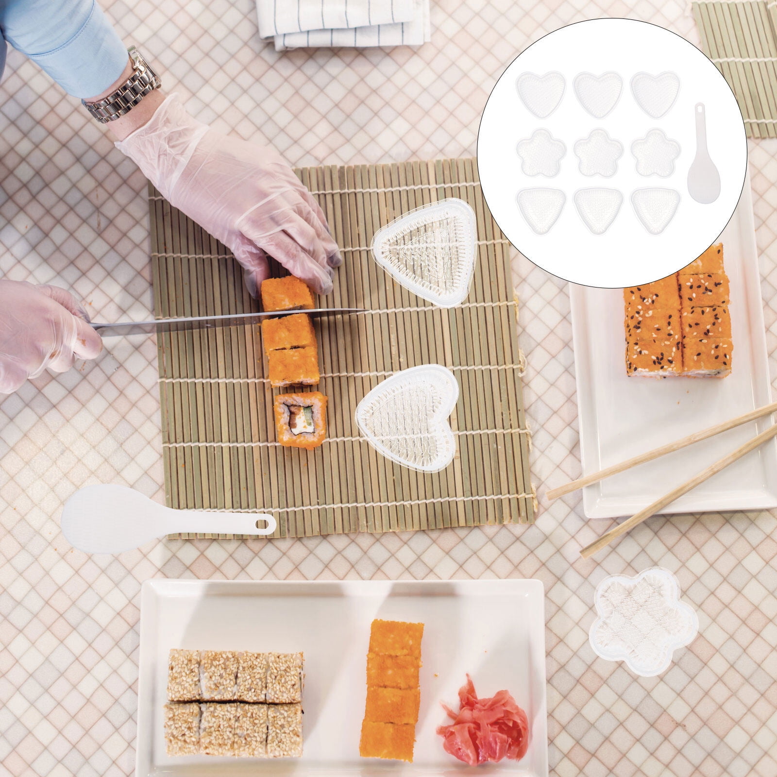 SILENRADAWN 1Set Rice Ball Moulds With For Diy Enthusiasts In Home ...