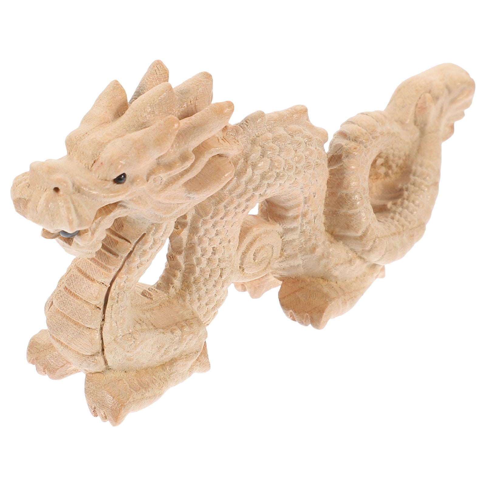 SILENRADAWN 1Set Small Wood Dragon Figurine Traditional Chinese Decor ...