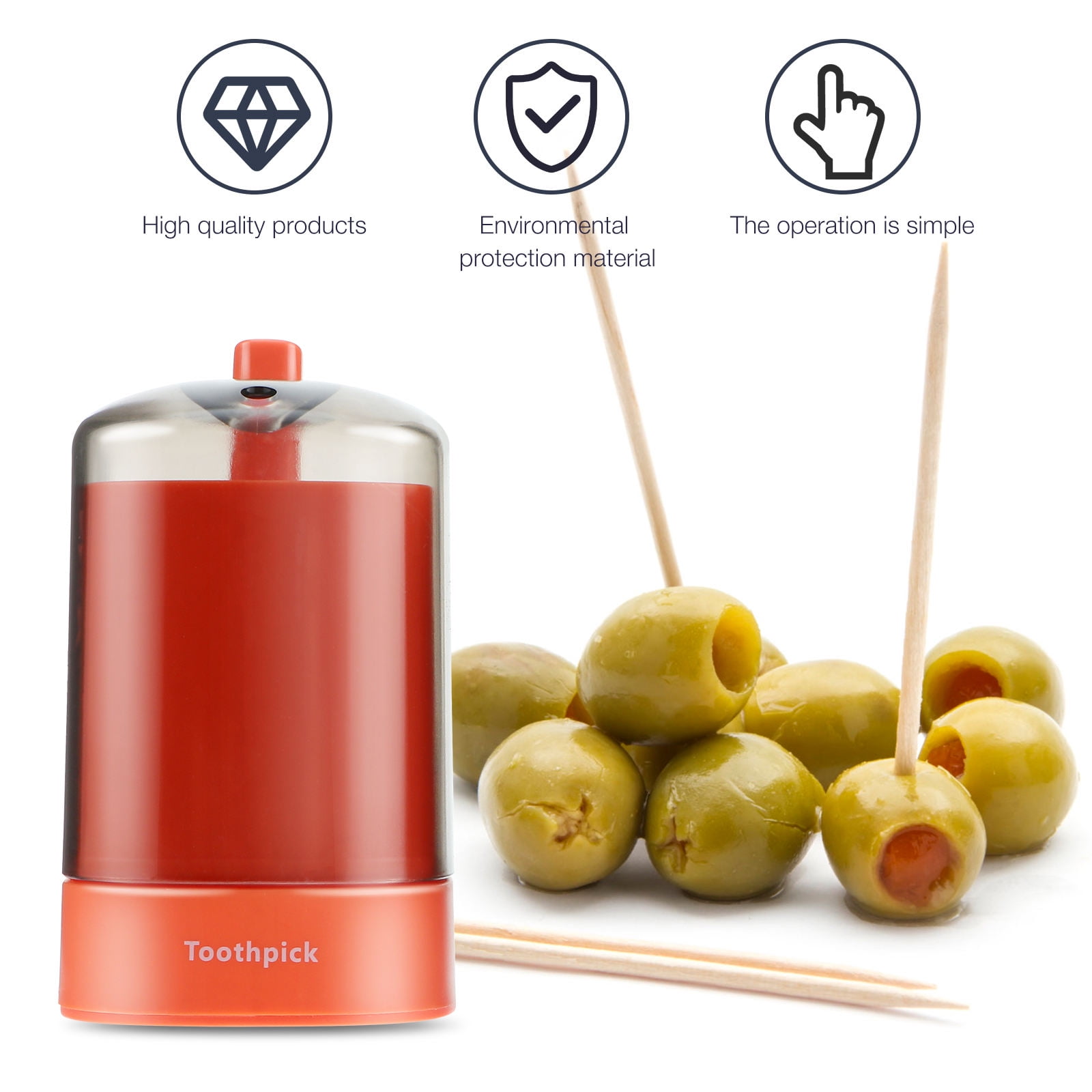 SILENRADAWN 2Pcs Orange Blue Rectangular Toothpick Boxes for Dining ...