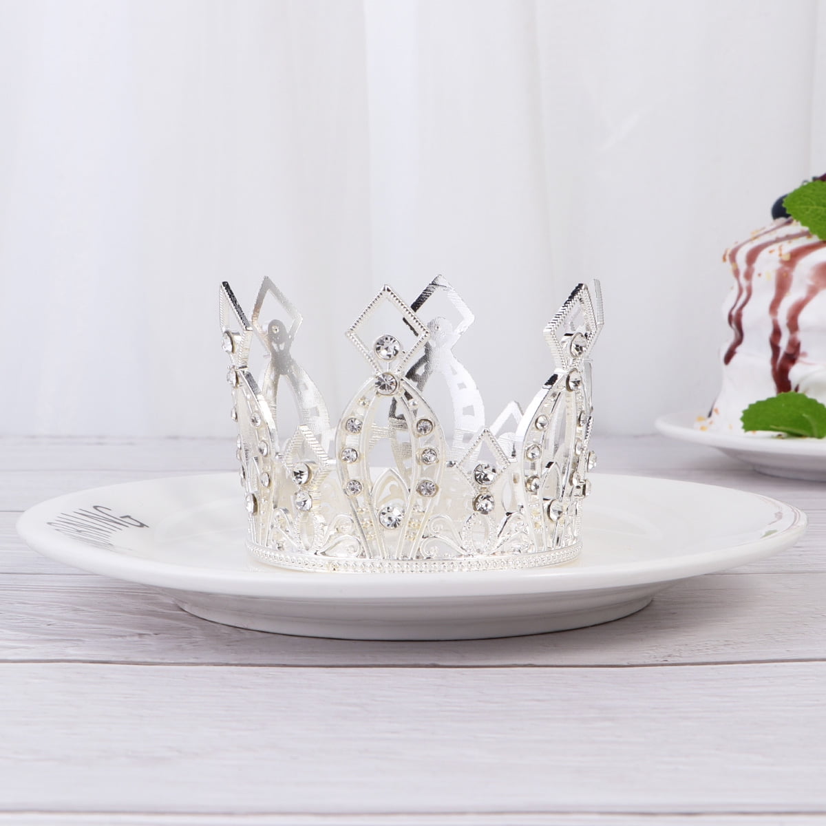 SILENRADAWN 2Set Silver Mini Crown Cake Toppers for Girls Ladies ...