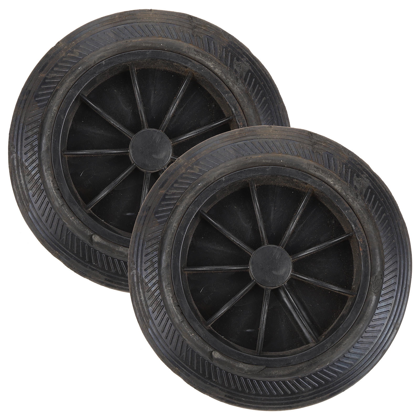 SILENRADAWN Replace Wheels for Garbage Can 2Pcs Black Plastic for ...