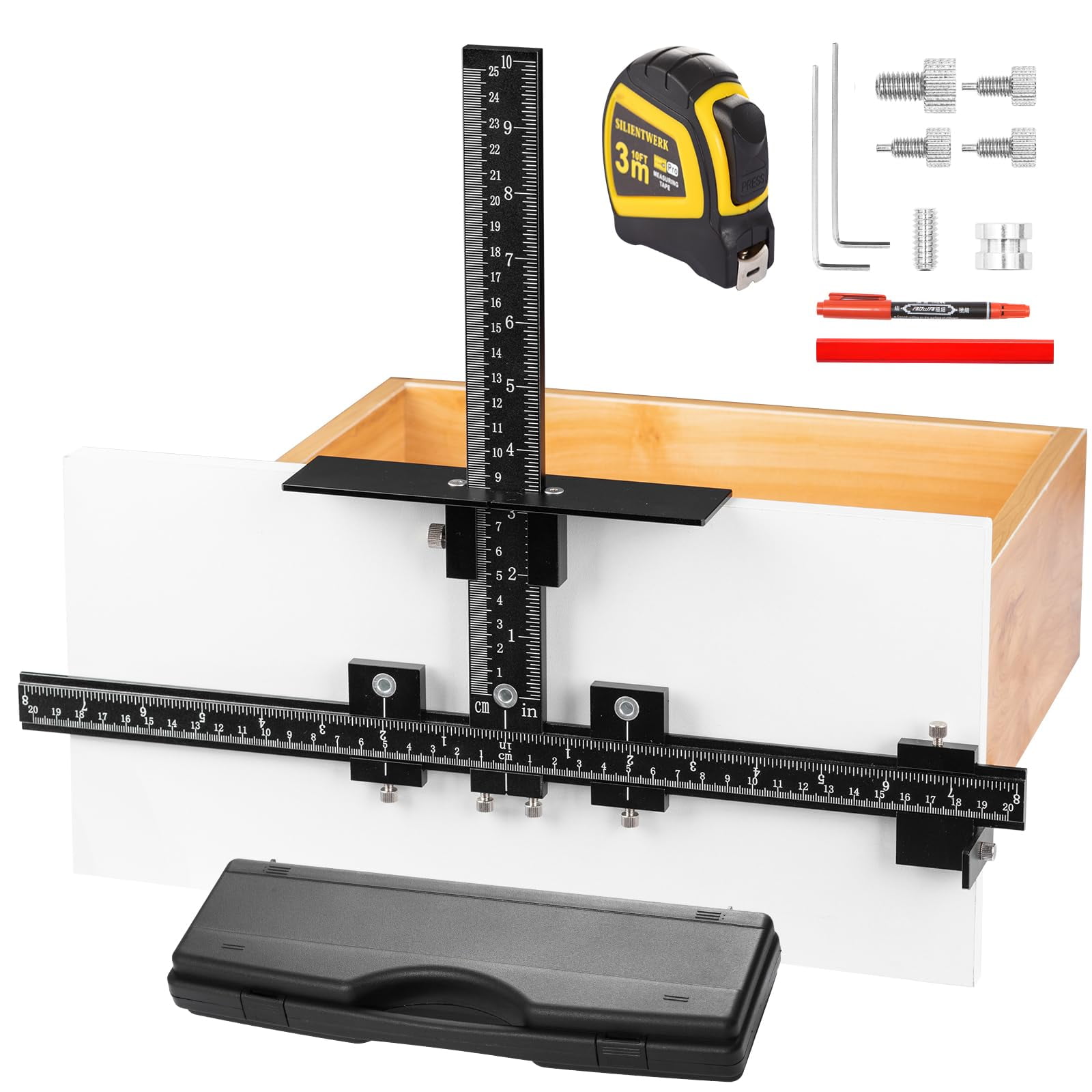 SILIENTWERK Cabinet Hardware Jig, Precision All Aluminum Alloy Fast ...