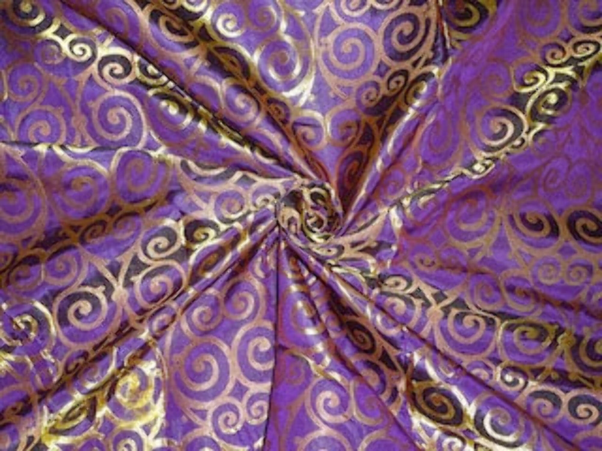 SILK BROCADE FABRIC Dark Purple,Metallic Flaming Gold color 54" wide ...