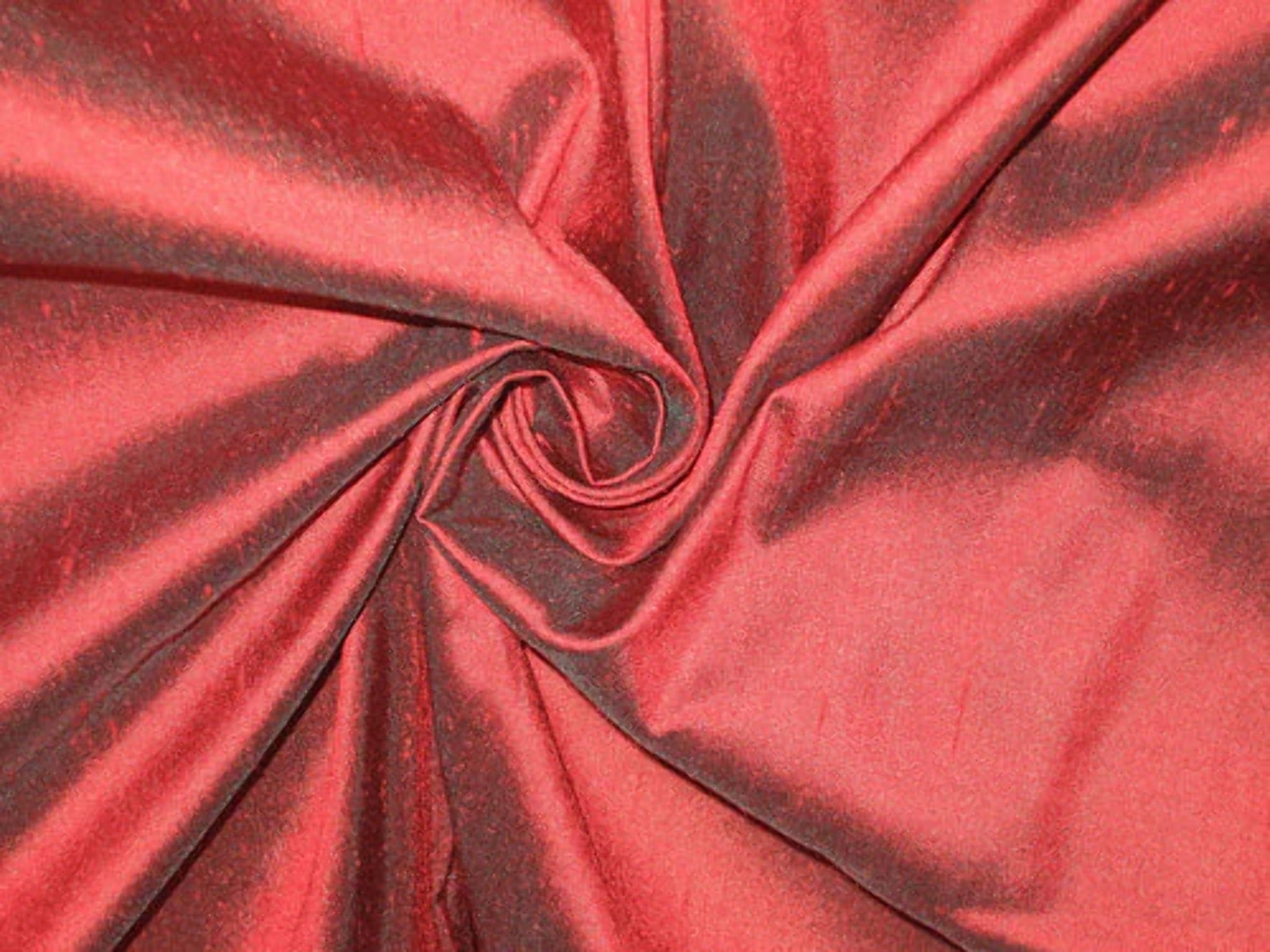 SILK Dupioni FABRIC 54quot; Burgundy Red Colour dup5[2] - Walmart.com