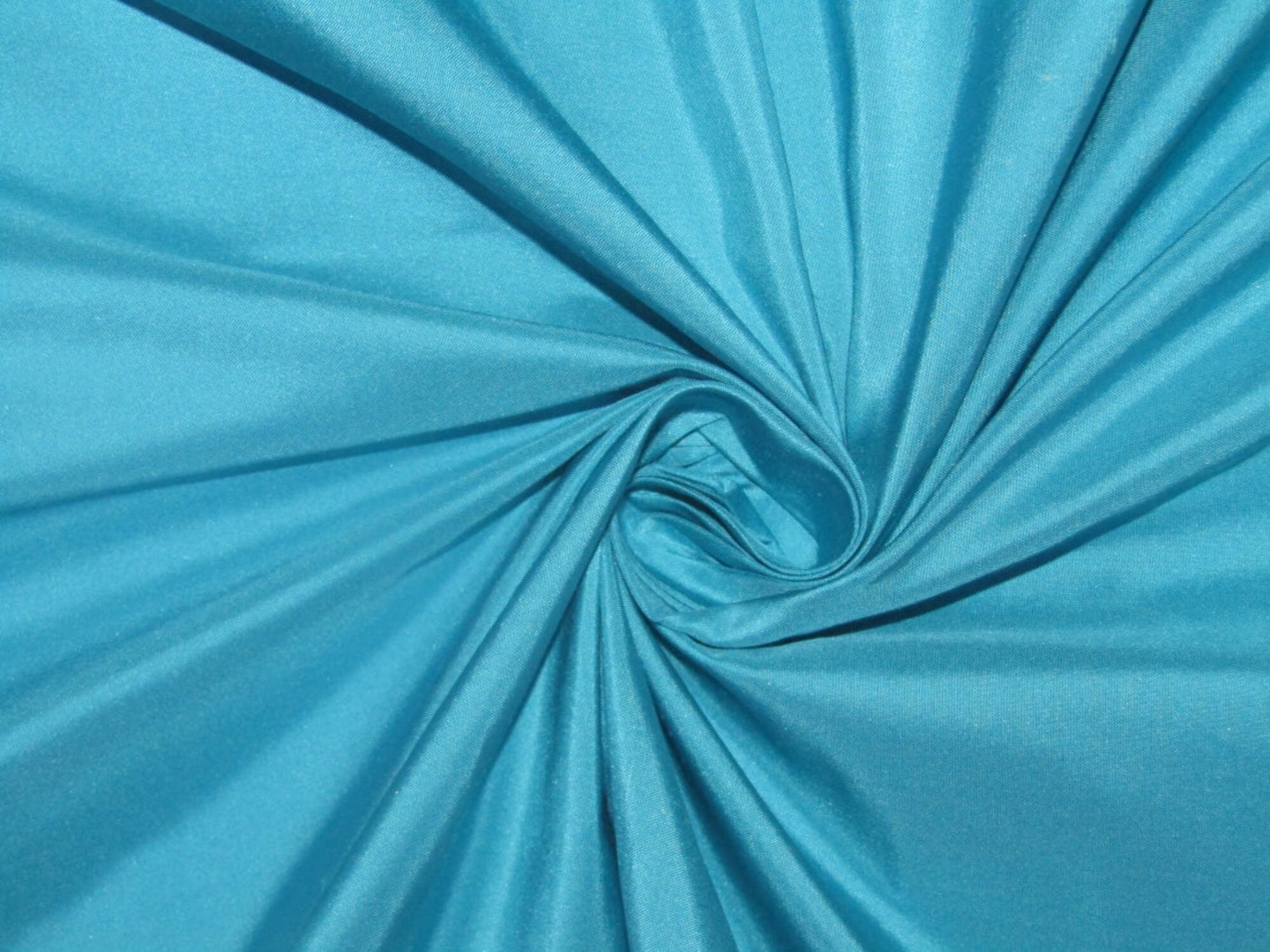 SILK TAFFETA FABRIC Deep Turquoise Blue color iridescent 54" wide ...