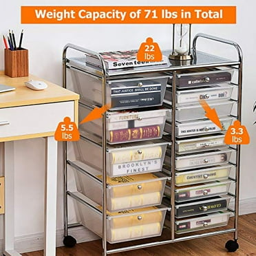 Storage Drawer Carts, Versatile Rolling Carts with Lockable Wheels, 6 ...