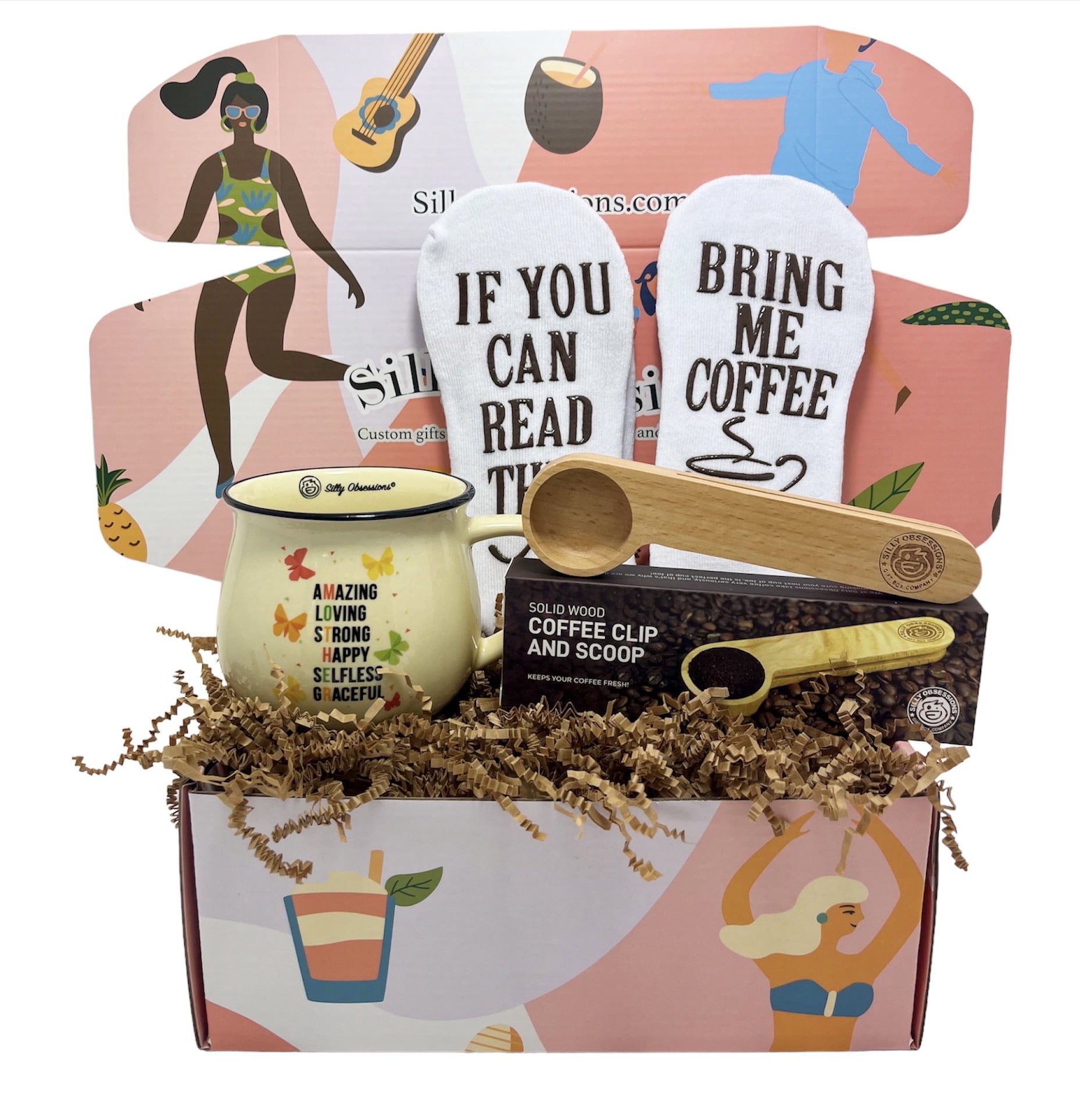 SILLY OBSESSIONS Coffee Gift Set for Mom - Unique Coffee Themed Items ...
