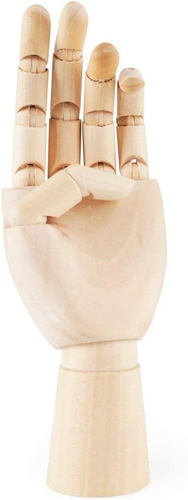 SILOON 1 Pcs 10" Wooden Hand Model Flexible Moveable Fingers Manikin ...