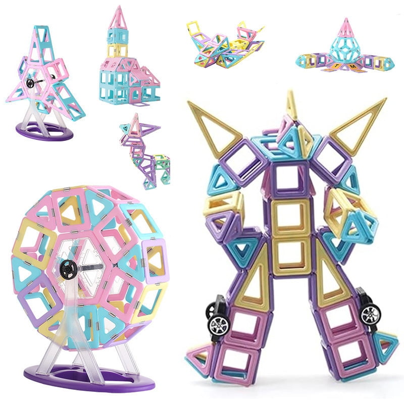 SILOON 75 Piece Magnetic Tiles Toys for 3 4 5 Year Old Girls Boys ...