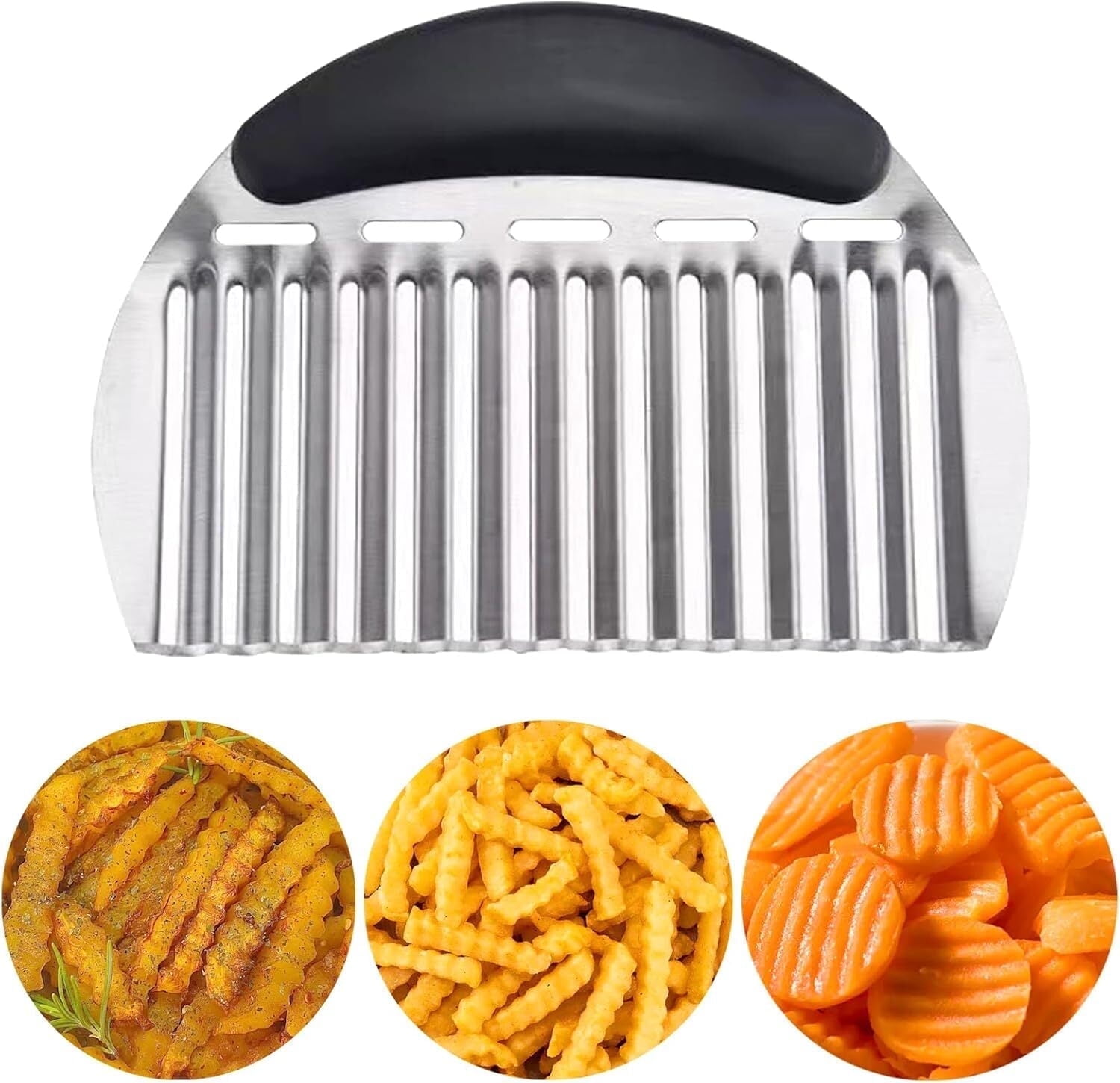Wattne Large Crinkle Cutter French Fry Cutter Wavy Potato Slicer ...