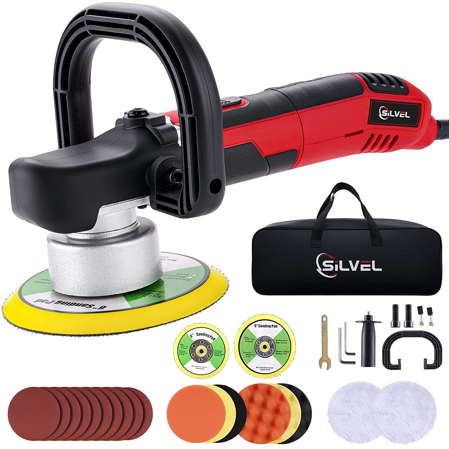Gymax 7" Electric 6 Variable Speed Car Polisher Buffer Waxer Sander ...