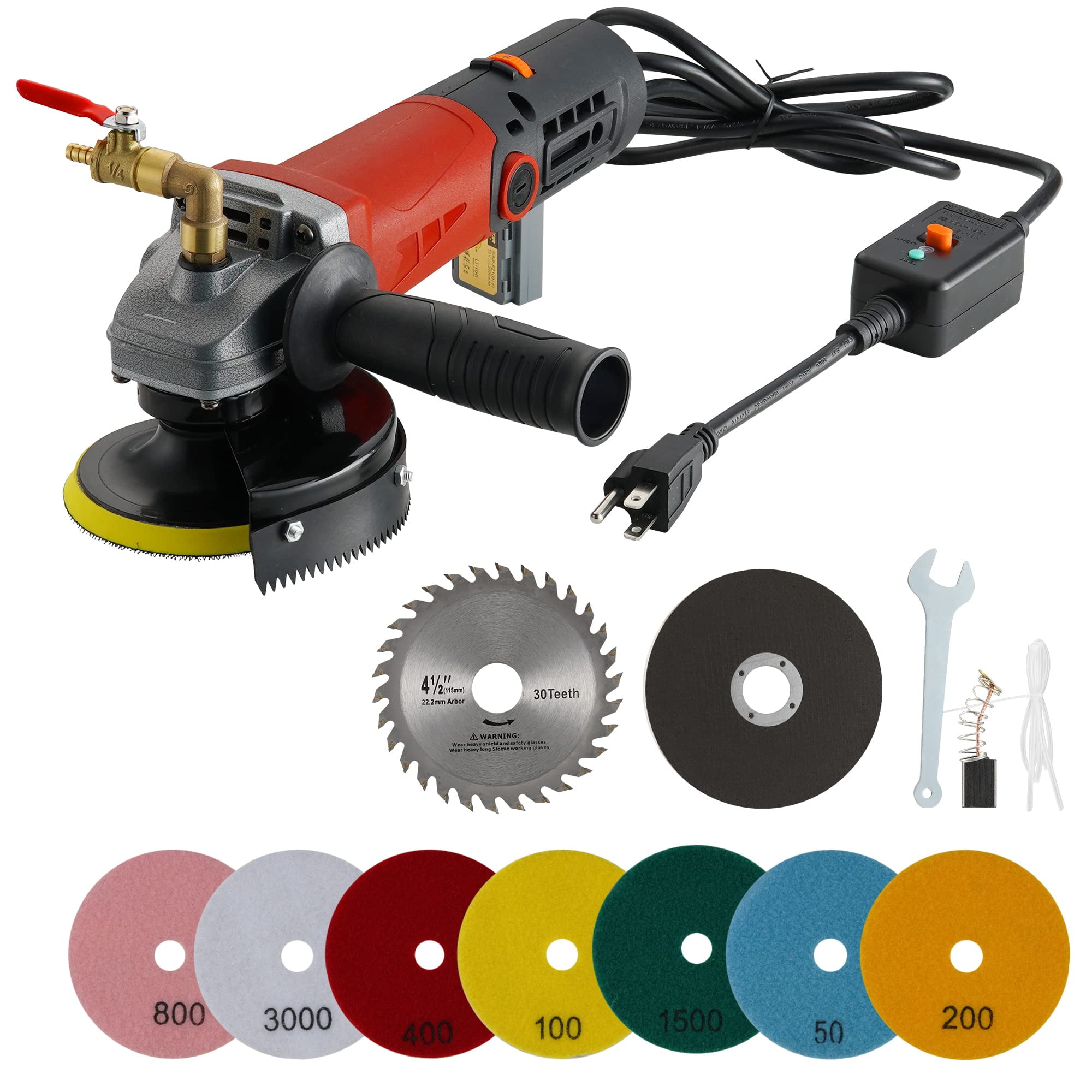 SILVEL Wet Polisher, 860W/110V 6 Variable Speed Granite Polisher with ...
