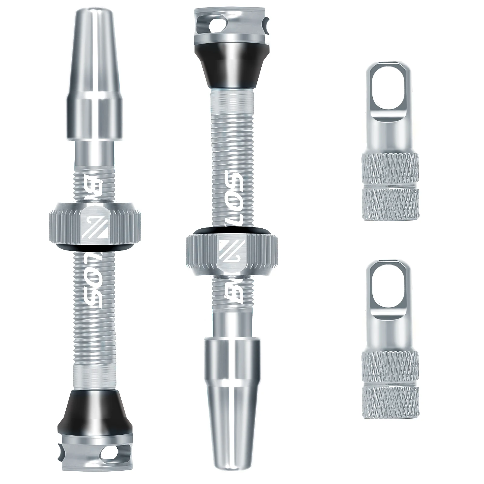 SILVER-40MM-Professional Road Bike Valves, Gravel Bike, Presta Tubeless ...