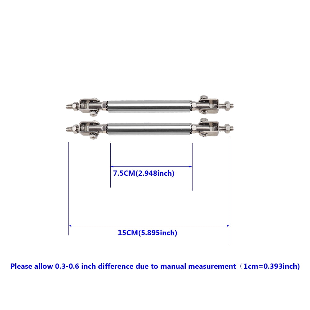 SILVER-75mm-Adjustable Racing Car Splitter Rods, Front and Rear Bumper ...