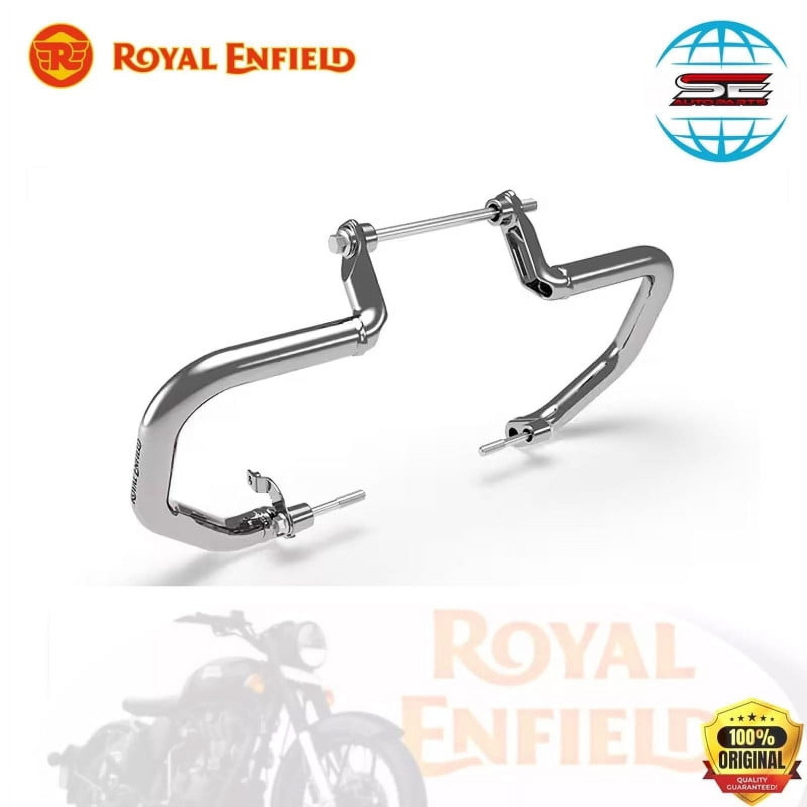 SILVER COMPACT ENGINE GUARDS FOR ROYAL ENFIELD SUPER METEOR 650 SHOTGUN ...