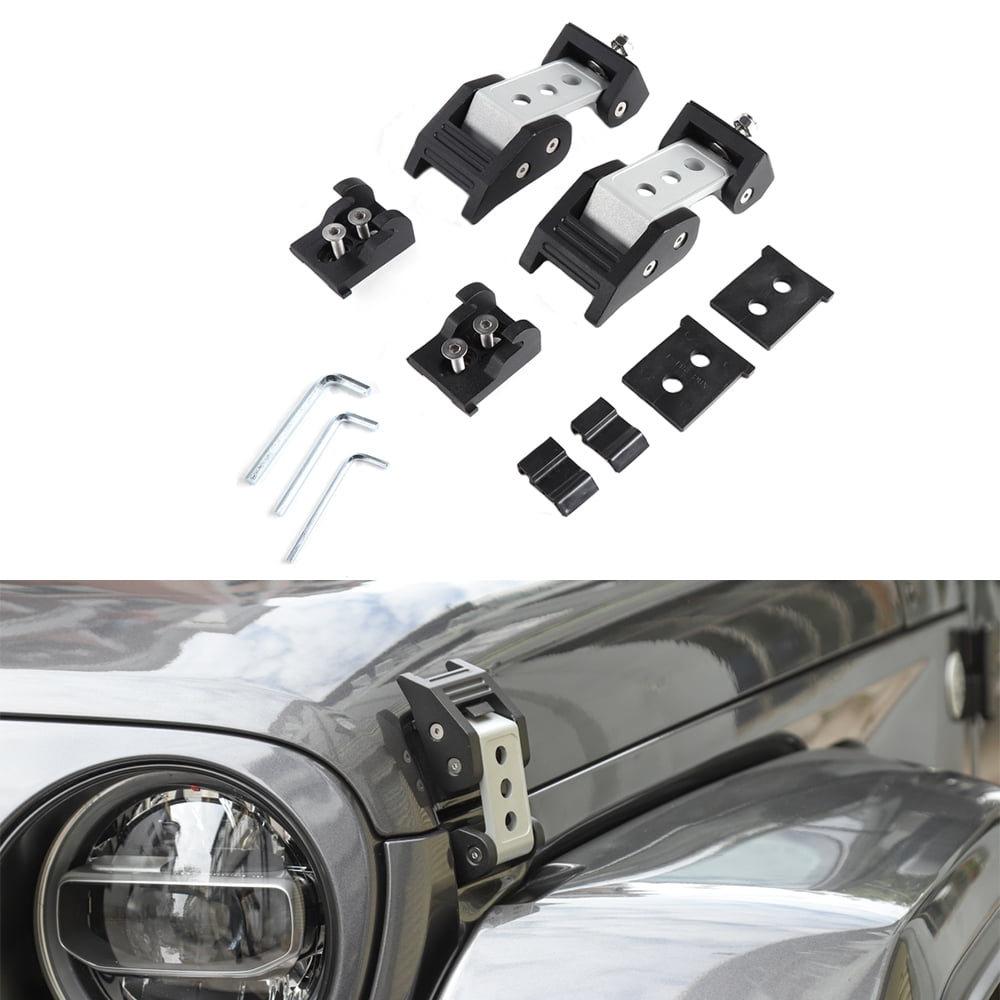 SILVER METAL-Hood Latch Set with Key, Engine Cover, Accessories for ...
