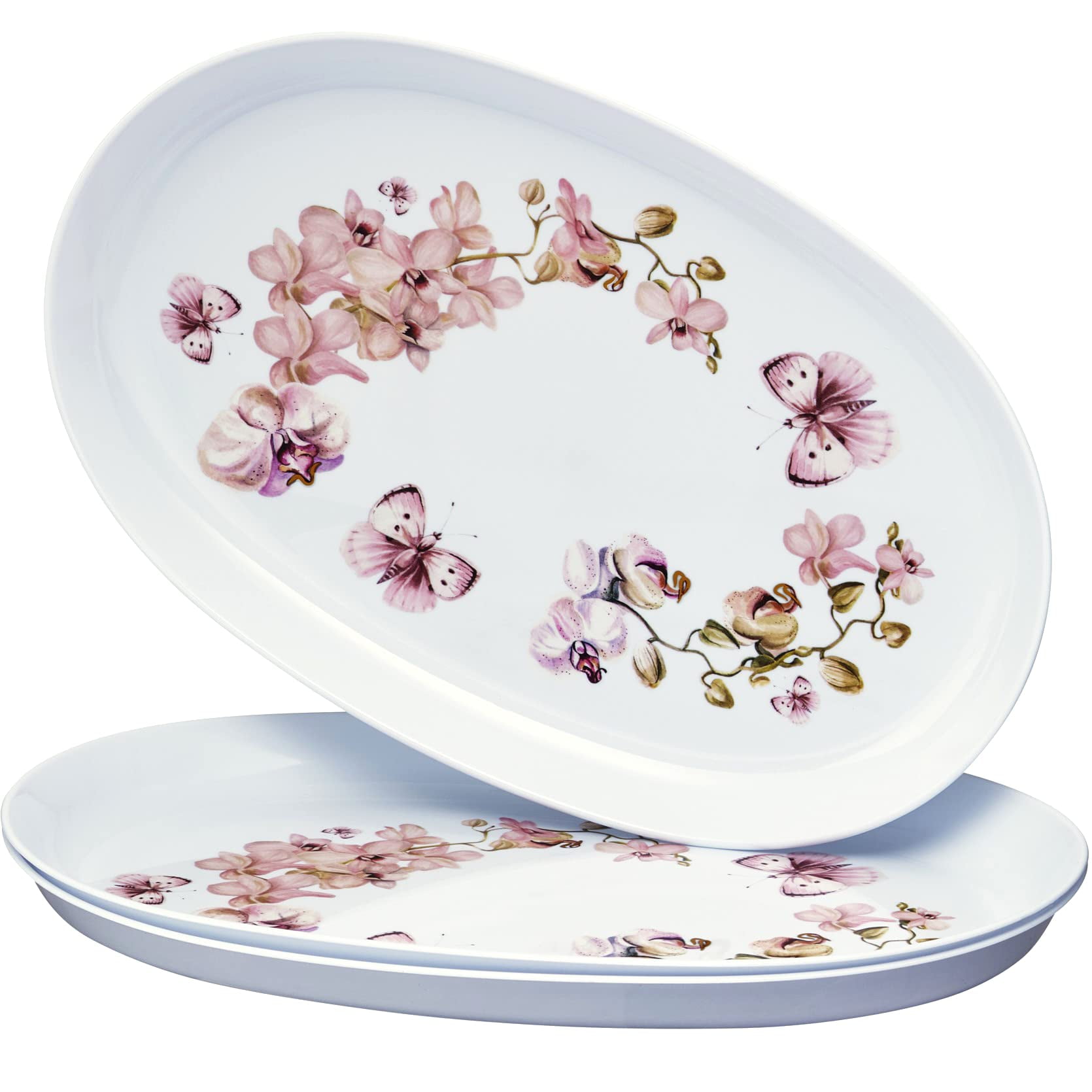 SILVER SPOONS Butterfly Garden Serving Trays (3 PC) Disposable Platters ...