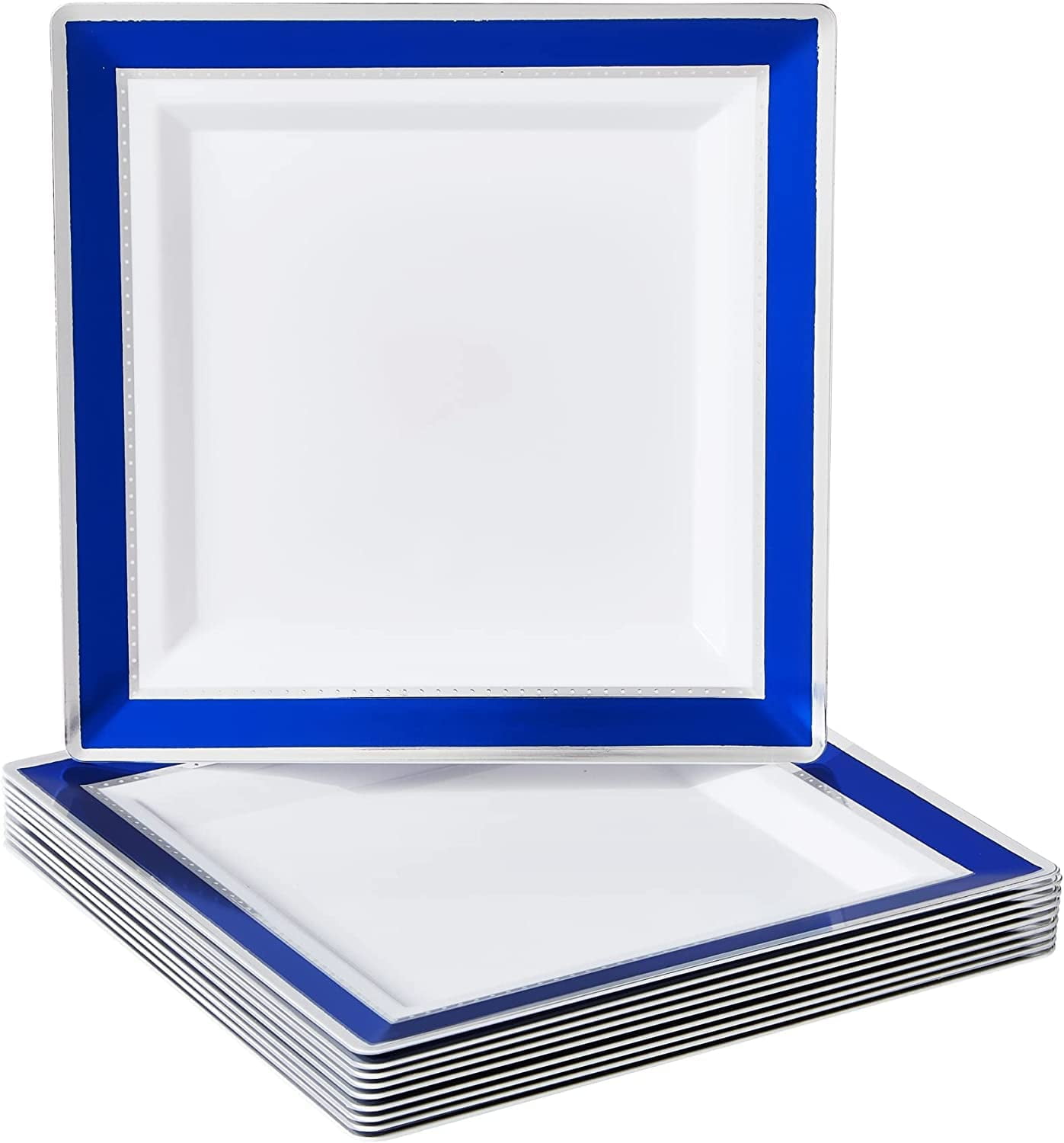 SILVER SPOONS Elegant Disposable SSF20 Square Plates For (10 pc) Heavy ...