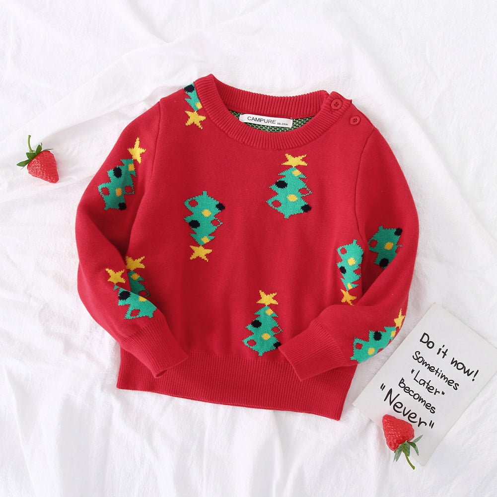 SILVERCELL 1-7T Toddler Boys Girls Christmas Sweaters Kids Xmas Cartoon ...