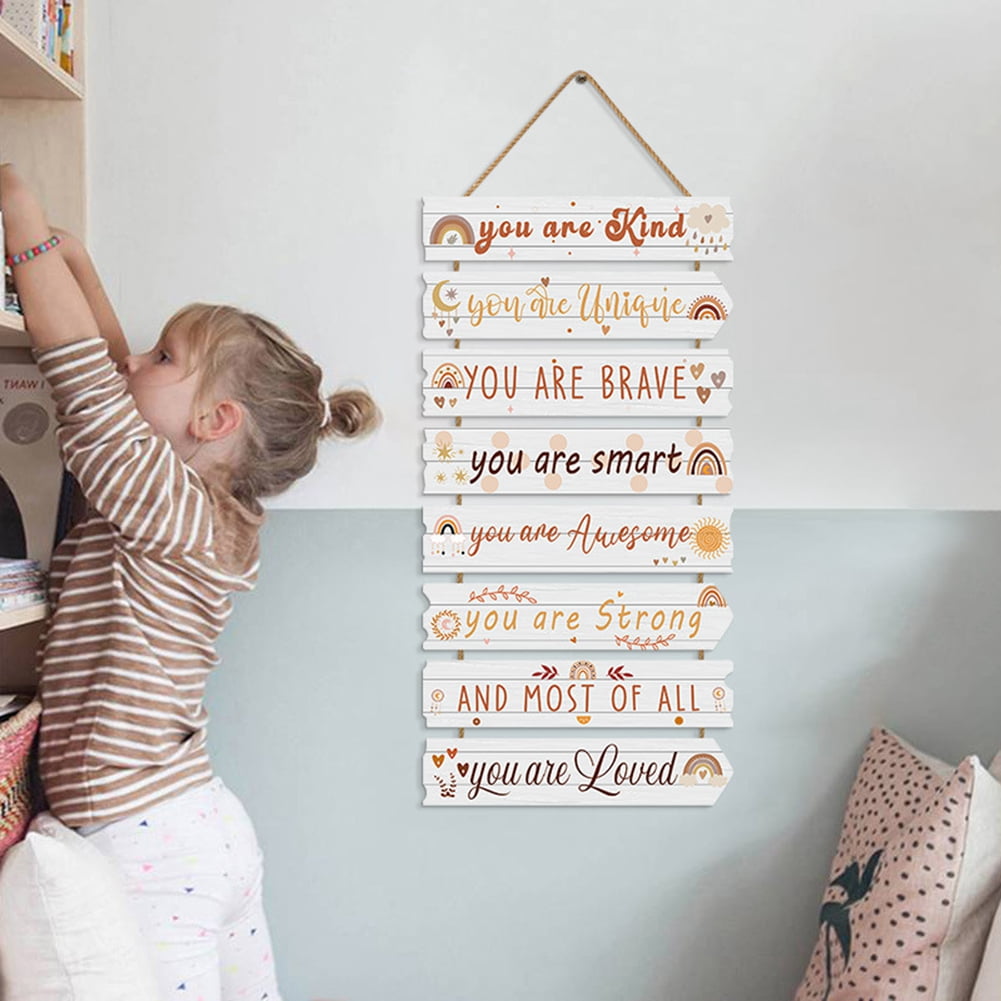 SILVERCELL 11x14 Inch Girls Room Decor Rainbow Wood Sign Wall Decor ...