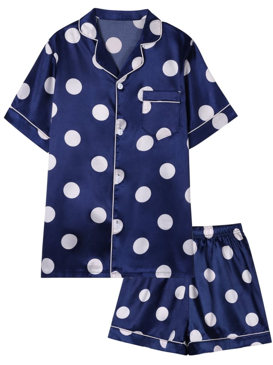 SILVERCELL 13-16Y Unisex Big Girls Boys 2Pcs Satin Silk Pajamas Set ...