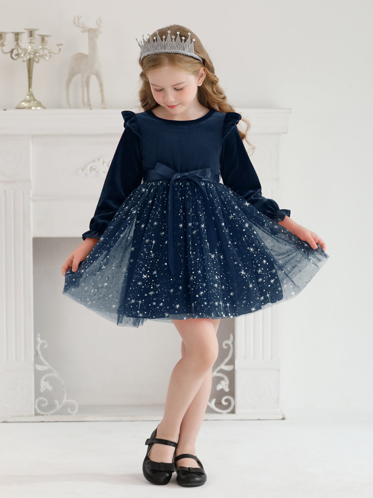 SILVERCELL 2-7T Toddler Girls Christmas Velvet Twirl Tutu Dresses ...