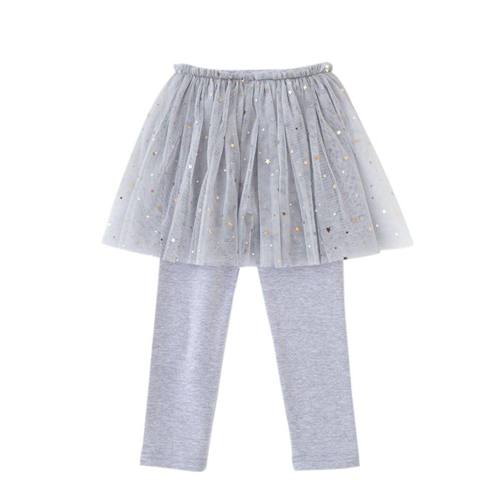 SILVERCELL 2-8T Little Girls Mesh Laced Ruffle Leggings Toddler Cotton ...