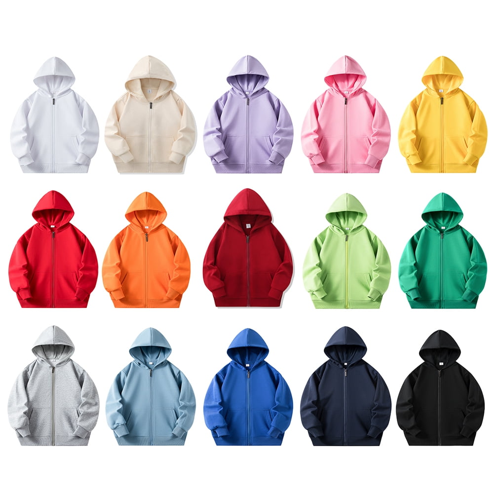 SILVERCELL 2-9Y Kids Toddler Boys Girls Casual Solid Zipper Hoodie ...
