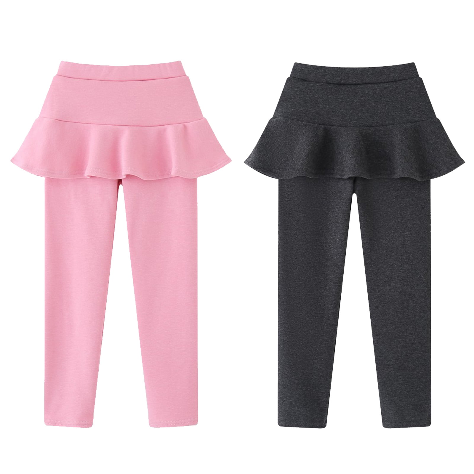 SILVERCELL 2 Pack Girls Leggings with Ruffle Tutu Skirt Winter Warm ...