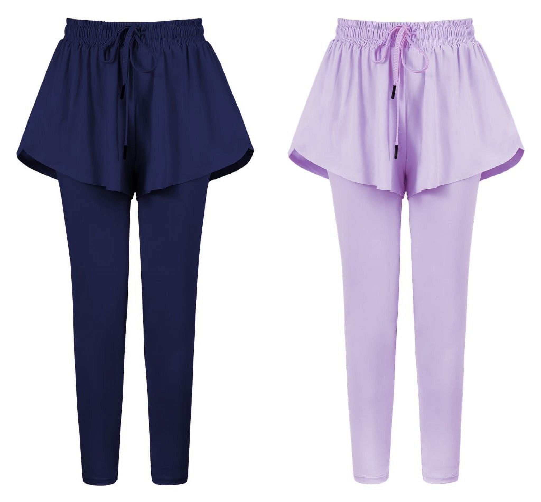 SILVERCELL 2 Packs Girls Athletic Leggings with Pocket, Little Girl ...