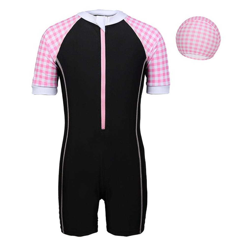 SILVERCELL 6-12T Girls and Boys One Piece Rash Guard Swimsuit Kid Water ...