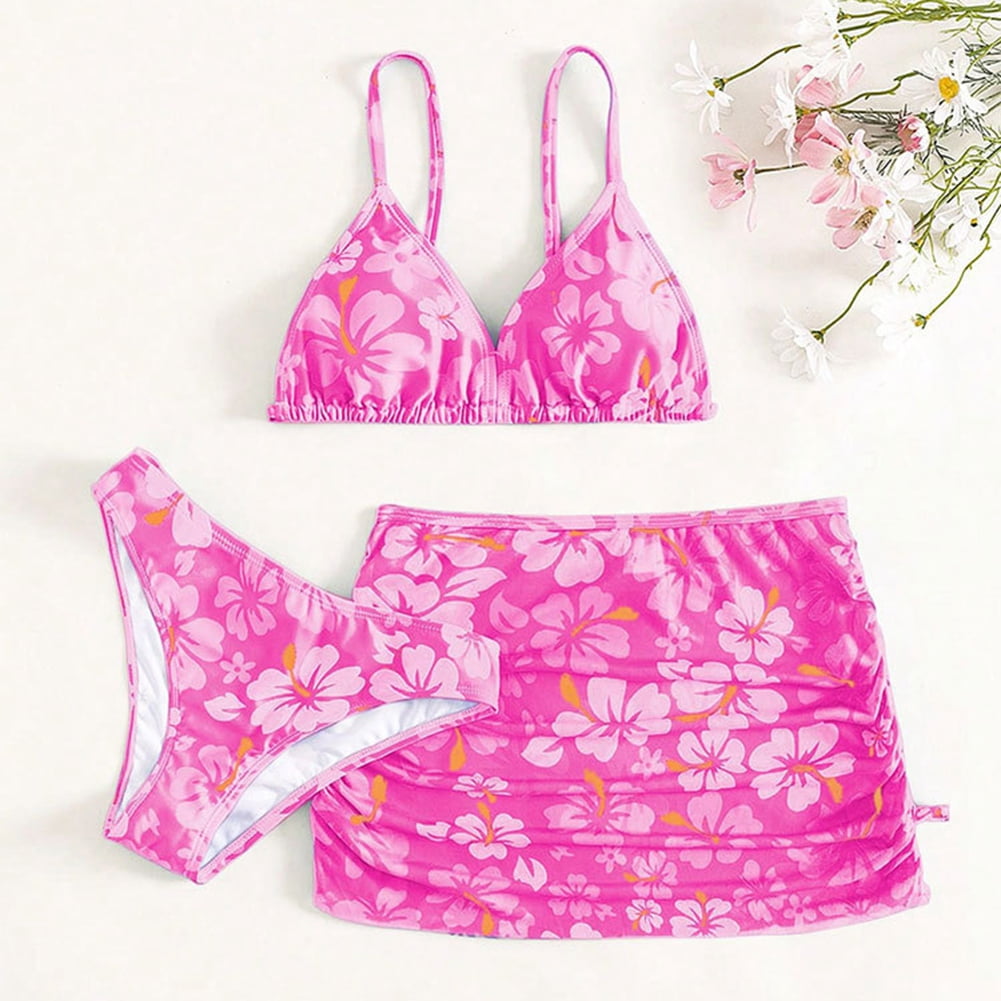 SILVERCELL 8-13T Girls Swimsuits Floral Bikinis Bathing Suit Swimwear ...